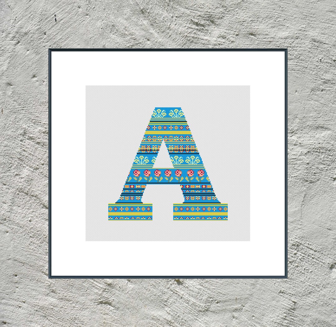 Alphabet Letter ''A'' Counted Cross Stitch / Alphabet Cross Stitch ...