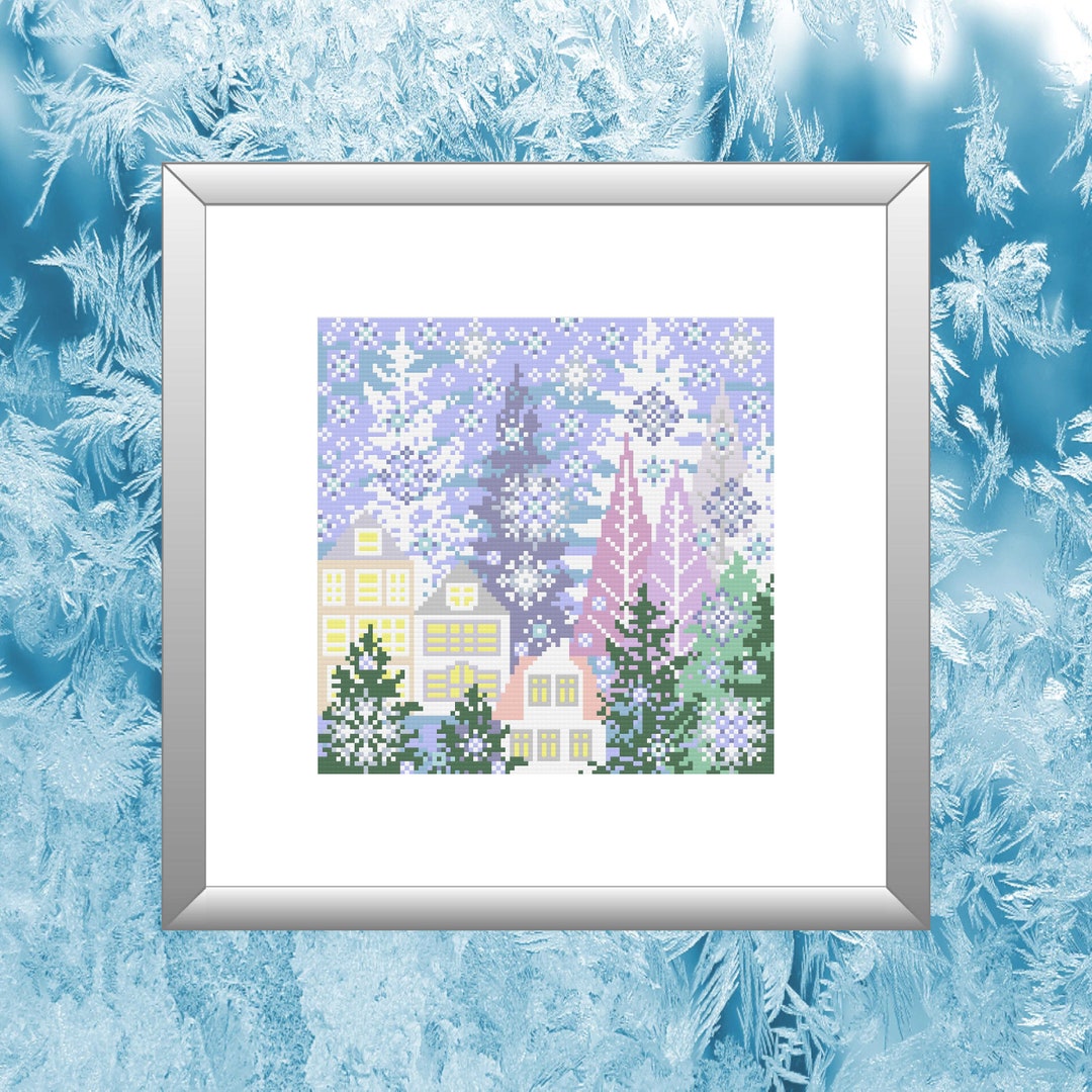 Winter Town Cross Stitch Pattern / Cross Stitch / PDF Chart Instant ...
