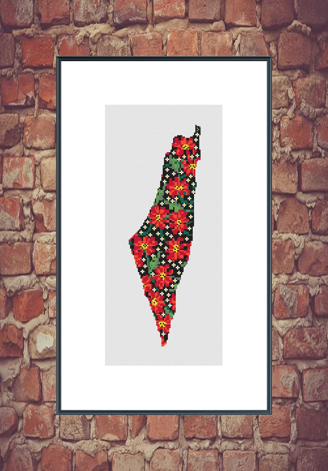 PDF of Map Palestine Cross Stitch Pattern / Modern Cross Stitch Pattern ...