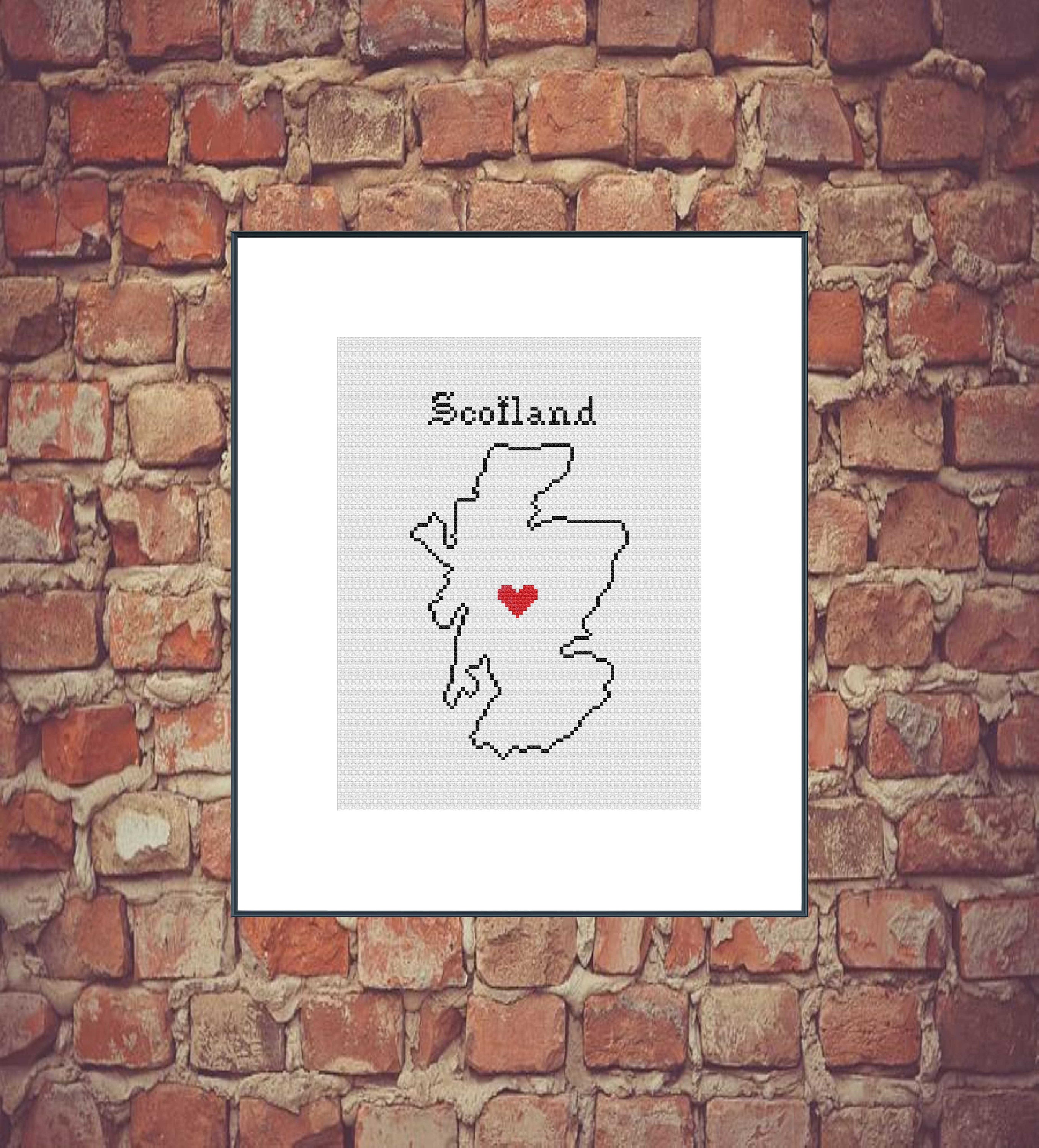 Scotland Map Outline Cross Stitch Pattern / Minimalism / - Etsy
