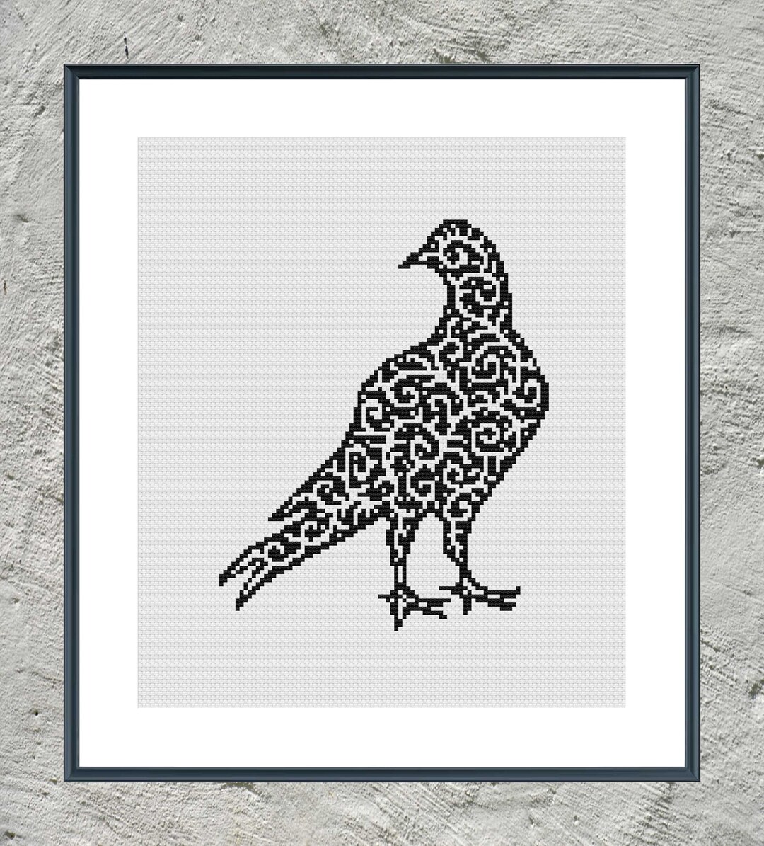 Lace Bird Silhouette Cross Stitch Pattern / Modern Cross Stitch Pattern ...