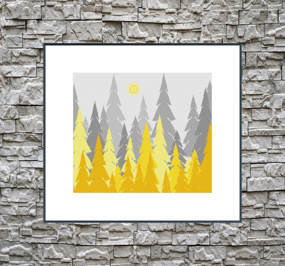 Evergreen Forest Cross Stitch Pattern / Modern Cross Stitch / PDF Chart ...