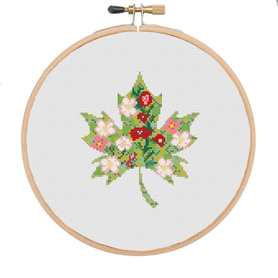 Maple Leaf Cross Stitch Pattern / PDF Chart Instant Download / Maple ...