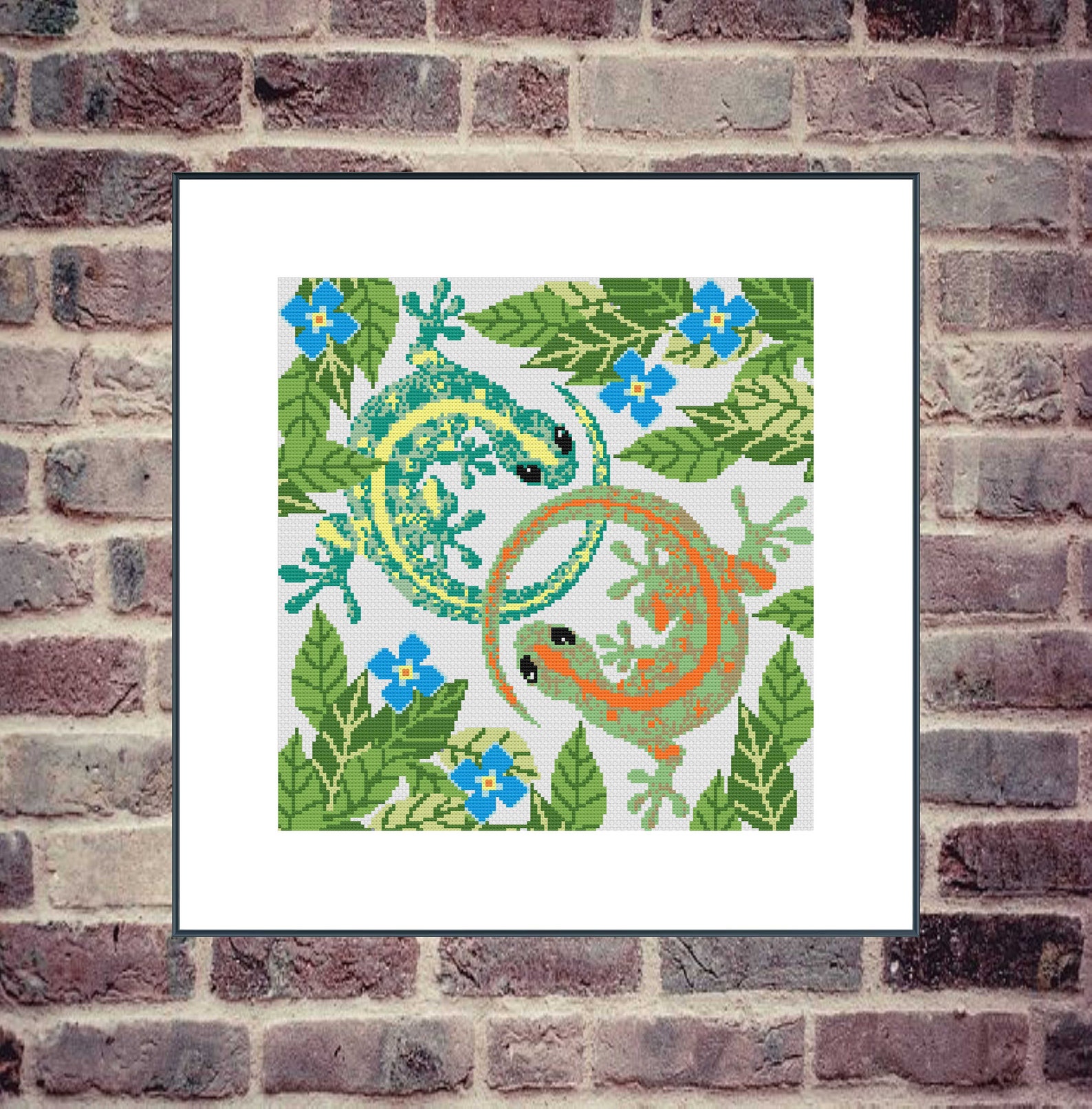 Lizards Modern Cross Stitch Pattern / PDF Chart Instant - Etsy
