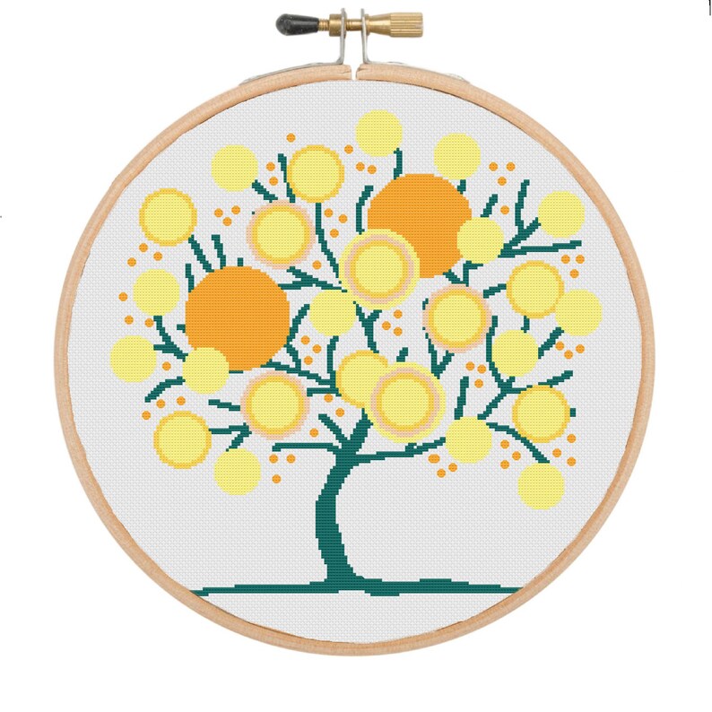 Bubble Tree Modern Cross Stitch Pattern / PDF Chart Instant Download ...