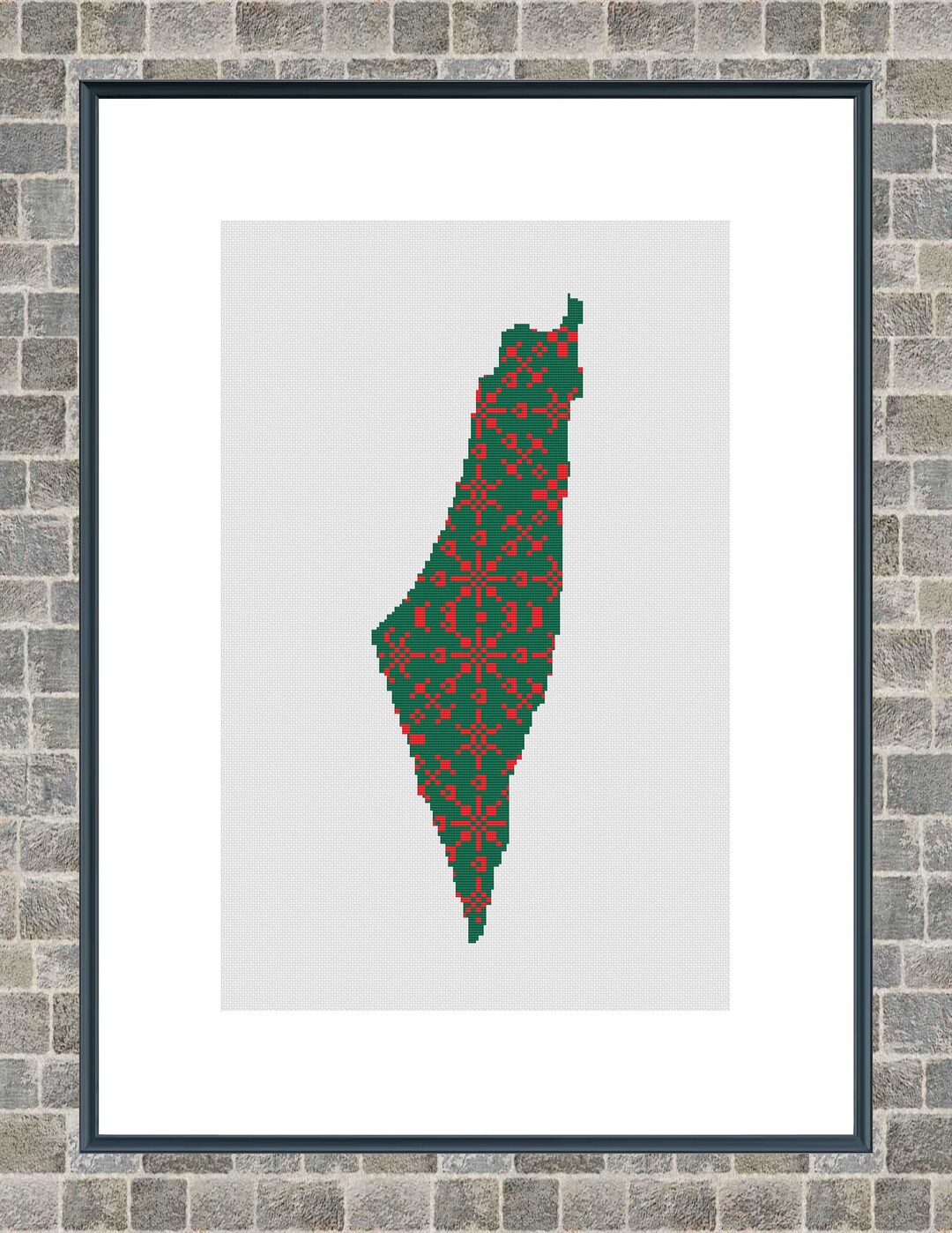 PDF of Map Palestine Cross Stitch Pattern / Modern Cross Stitch Pattern ...