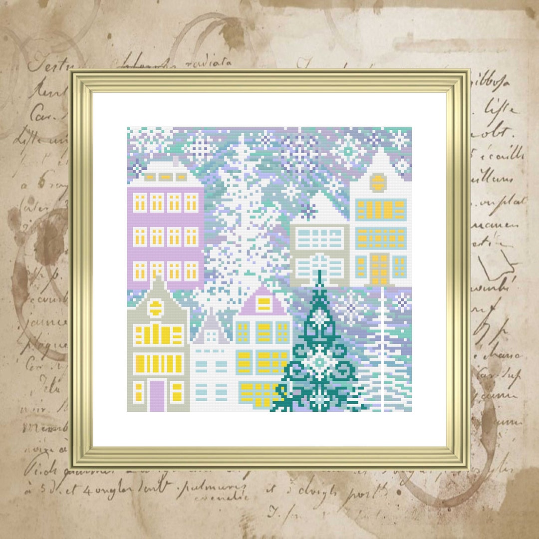 Winter Scene Cross Stitch Pattern / Cross Stitch / PDF Chart Instant ...