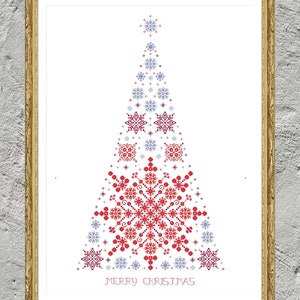 Snowflakes Christmas Tree Cross Stitch Pattern / Cross Stitch / PDF ...