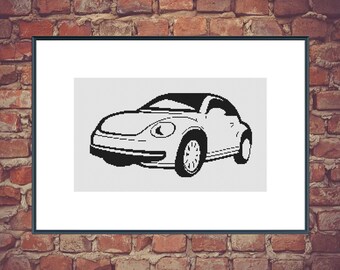 Volkswagen Beetle Silhouette Cross Stitch Pattern in Pdf - Etsy