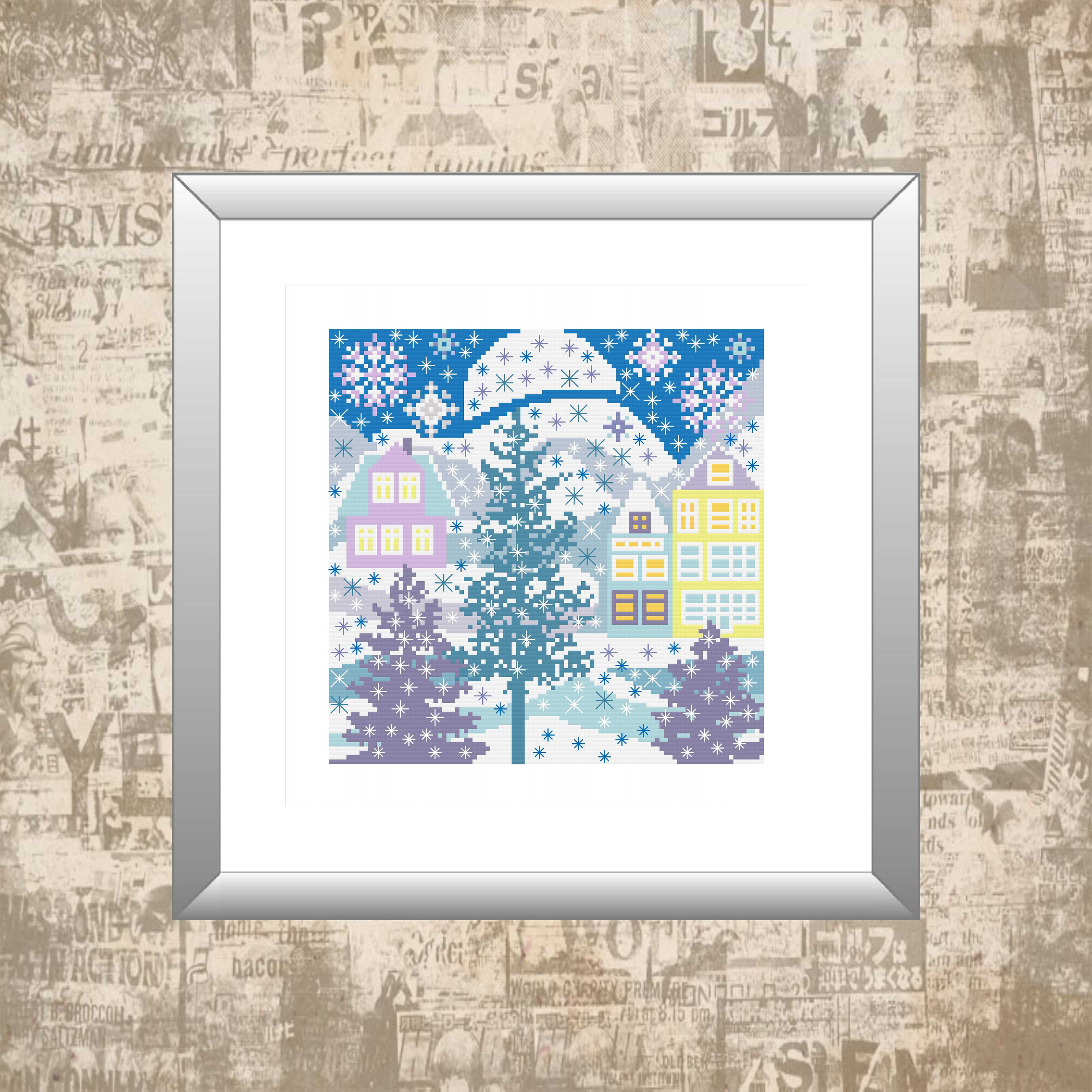 Winter Scene Cross Stitch Pattern / Cross Stitch / PDF Chart - Etsy