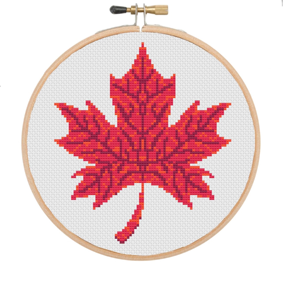Maple Leaf Cross Stitch Pattern / PDF Chart Instant Download / Maple ...