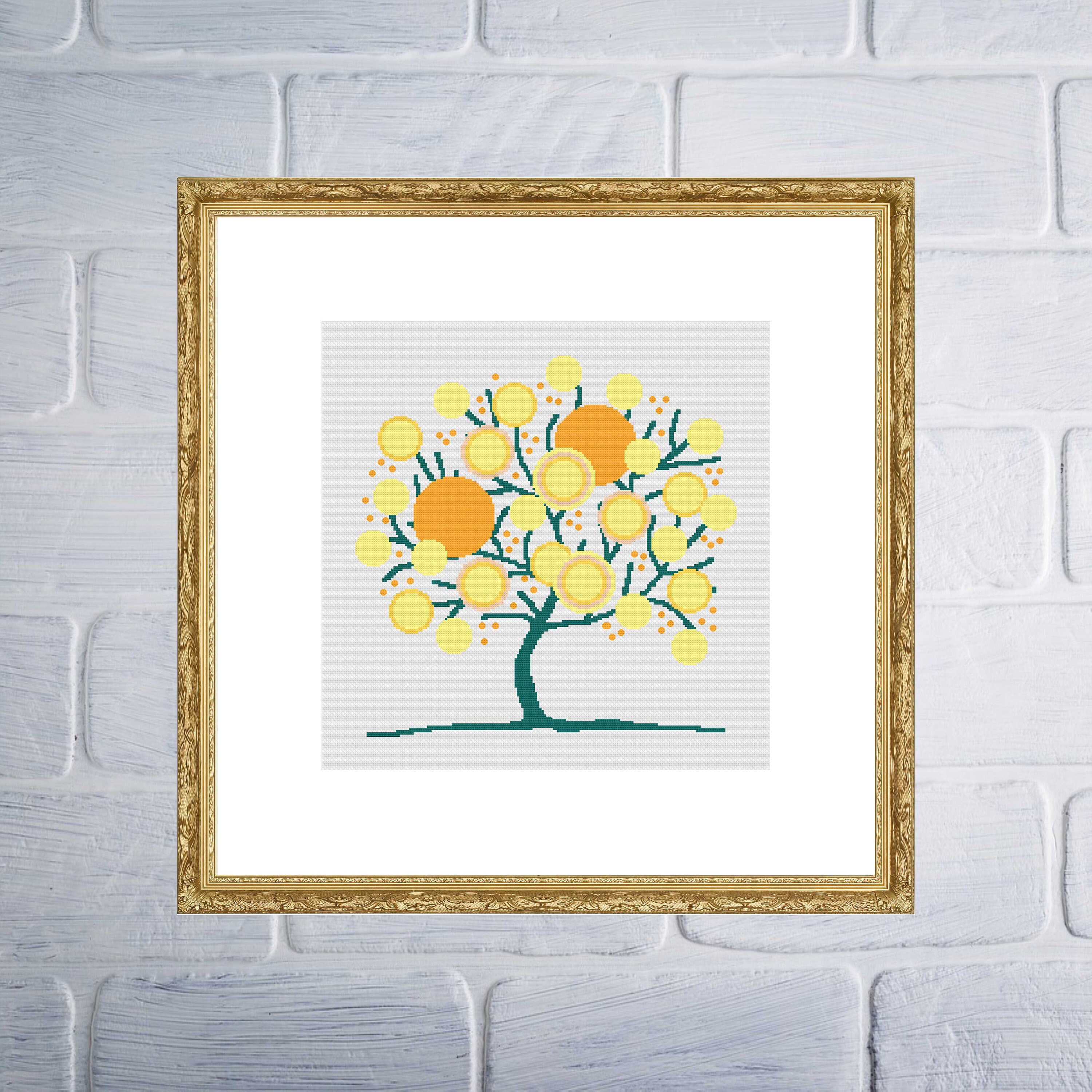Bubble Tree Modern Cross Stitch Pattern / PDF Chart Instant Download ...