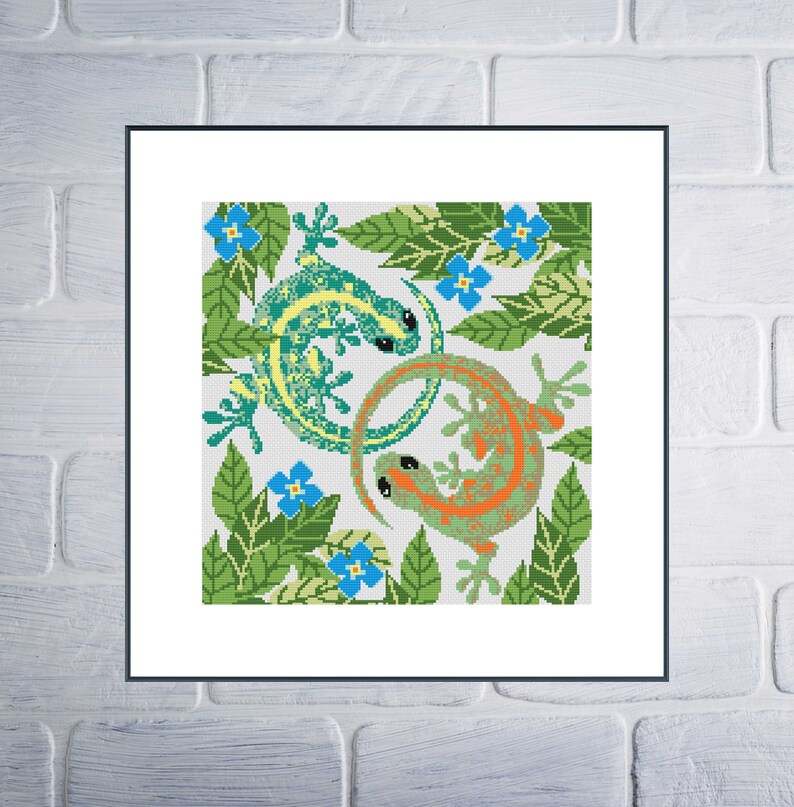 Lizards Modern Cross Stitch Pattern / PDF Chart Instant - Etsy