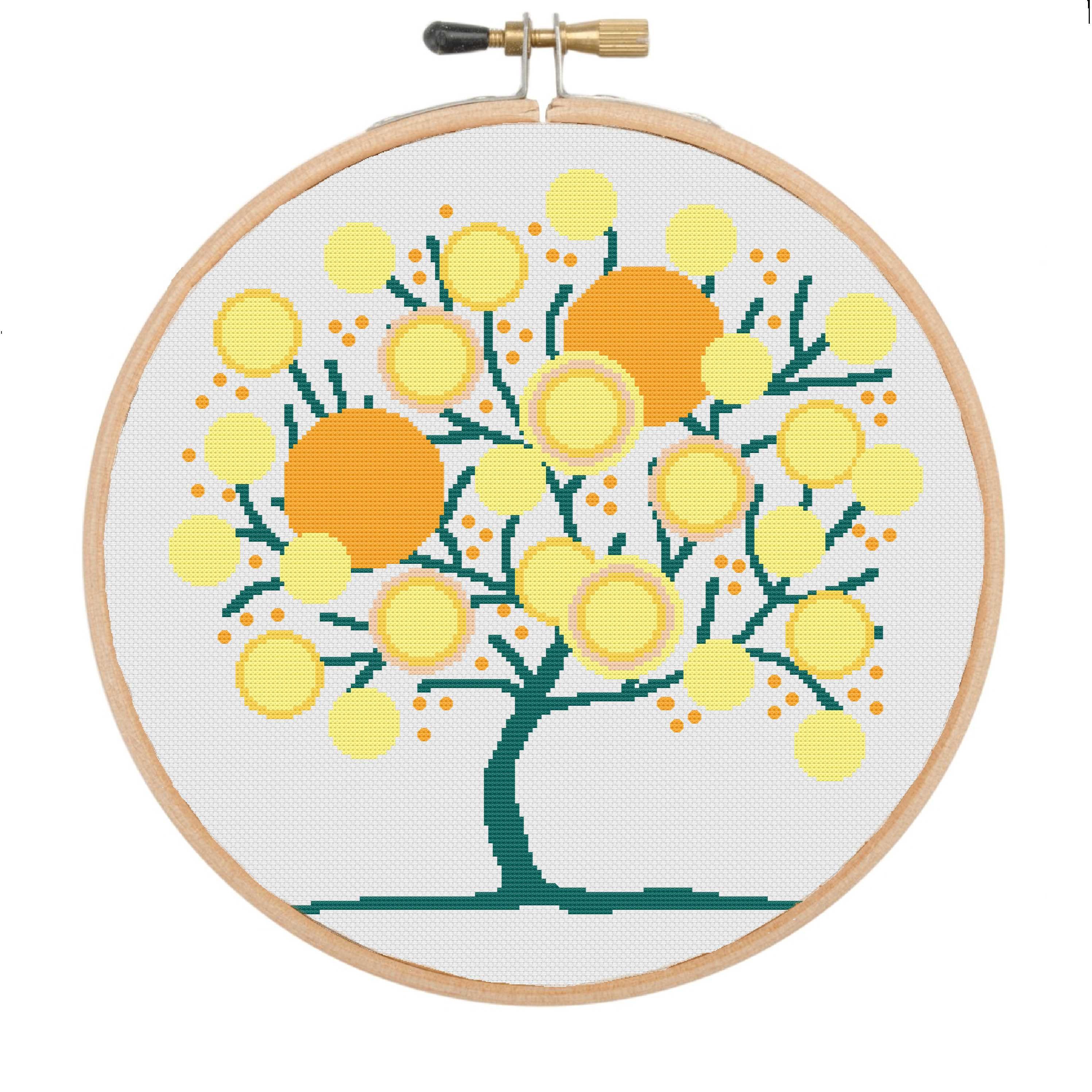 Bubble Tree Modern Cross Stitch Pattern / PDF Chart Instant Download ...