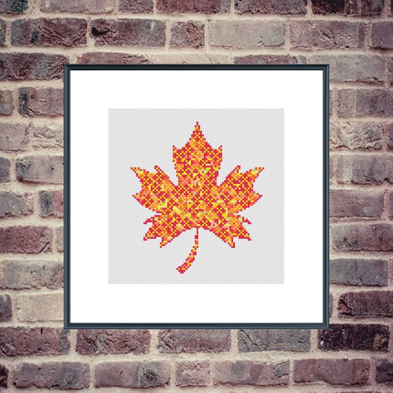 Maple Leaf Cross Stitch Pattern / PDF Chart Instant Download / Maple Leaf / Maple Tree / Autumn ...
