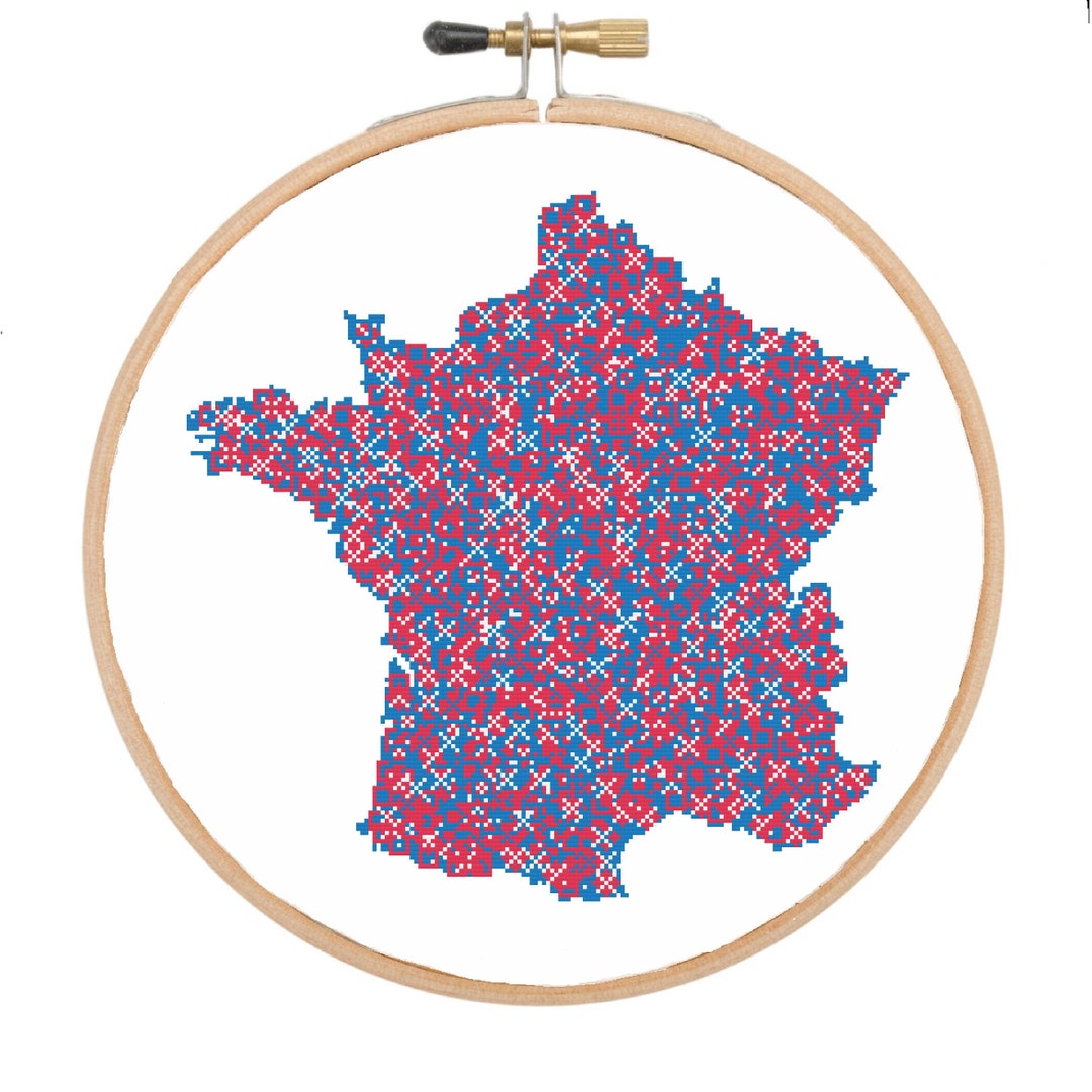 France Map Silhouette Cross Stitch Pattern / Modern Cross - Etsy UK