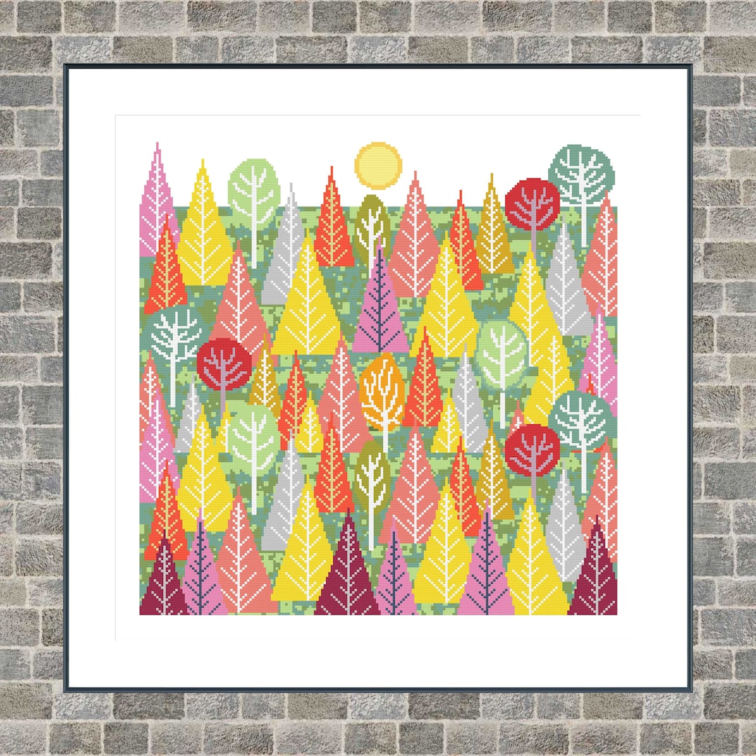 Evergreen Forest Cross Stitch Pattern / Modern Cross Stitch / PDF Chart ...