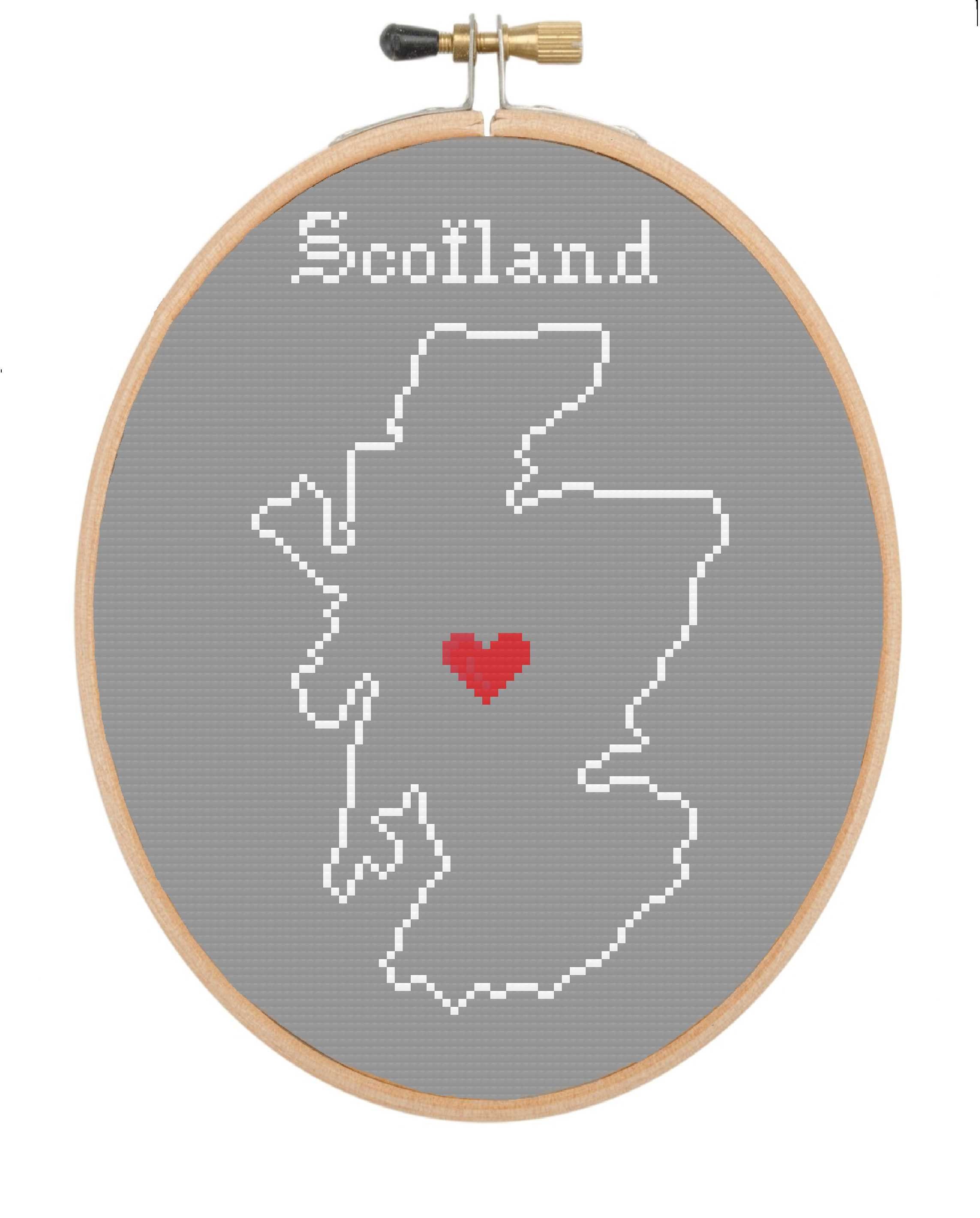 Scotland Map Outline Cross Stitch Pattern / Minimalism / - Etsy