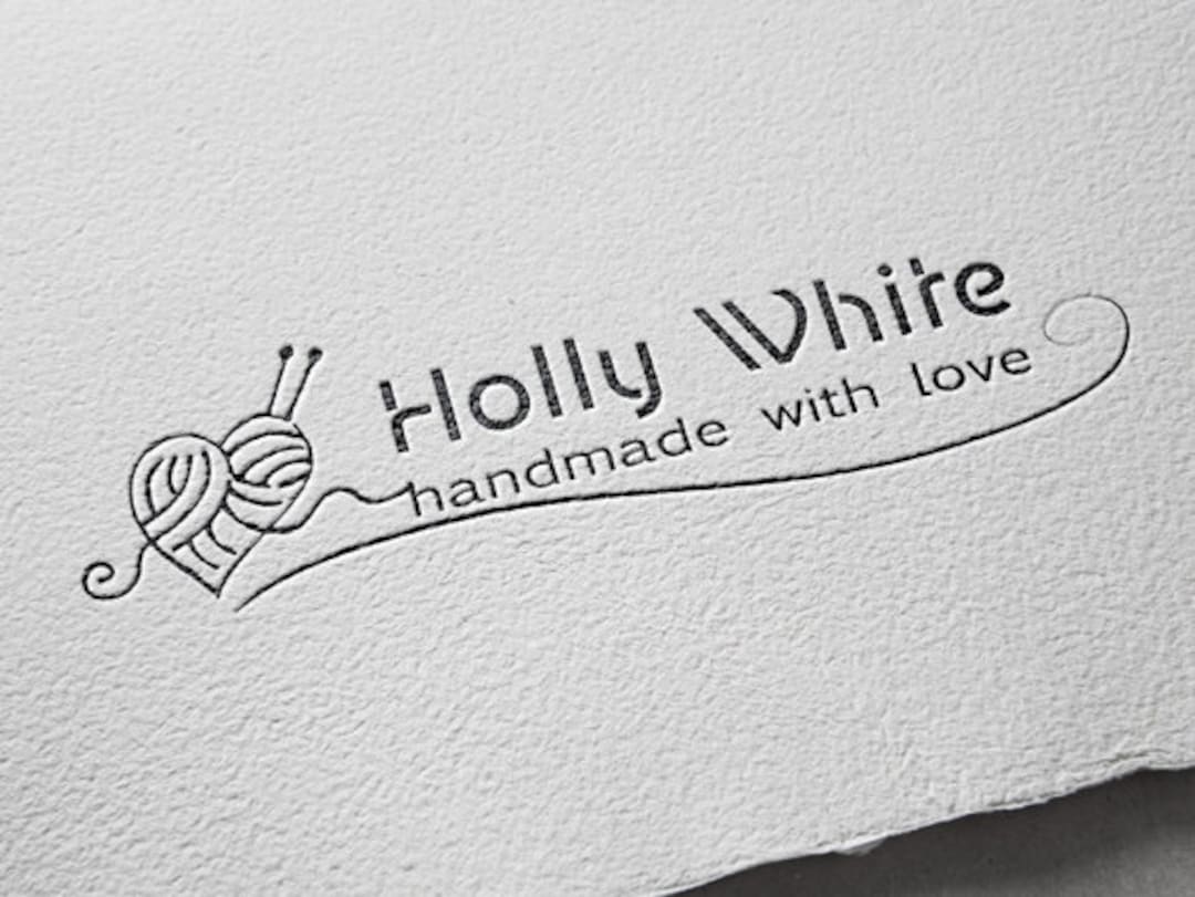 Crochet Handmade Boutique Logo, Business Logo and Watermark, Heart Logo ...