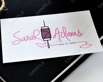 Needlework Sewing Logo, Sew Business Logo and Watermark, Retro Logo ...