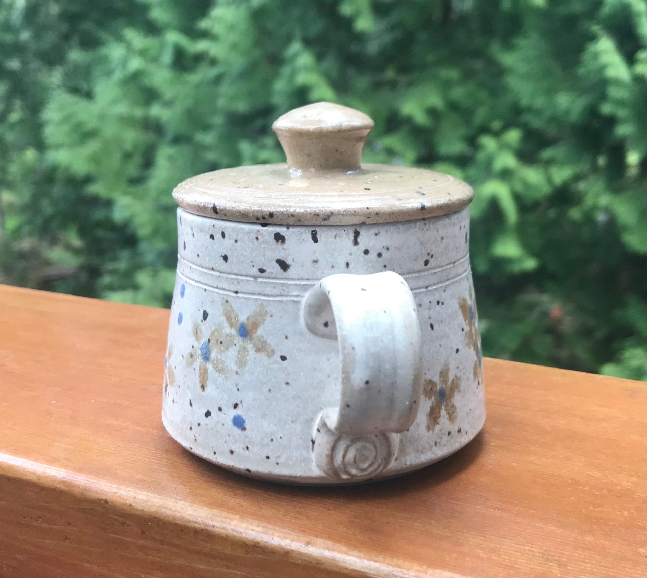 Ceramic Container With Lid, Handmade Pourer, Pottery Container, Pottery ...