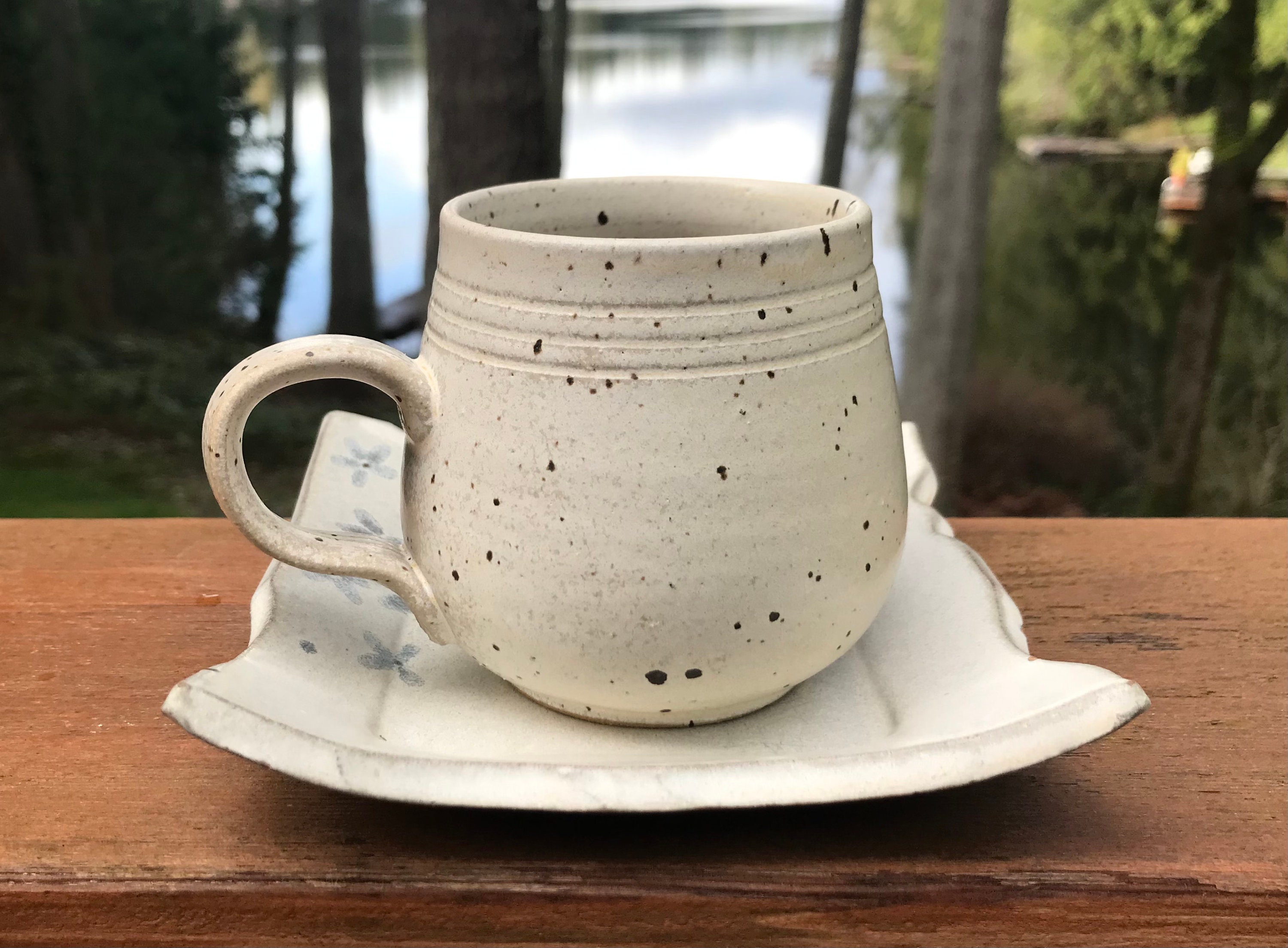 Pottery Cup and Saucer, Ceramic Tea Set, Handmade Ceramic Cup and ...