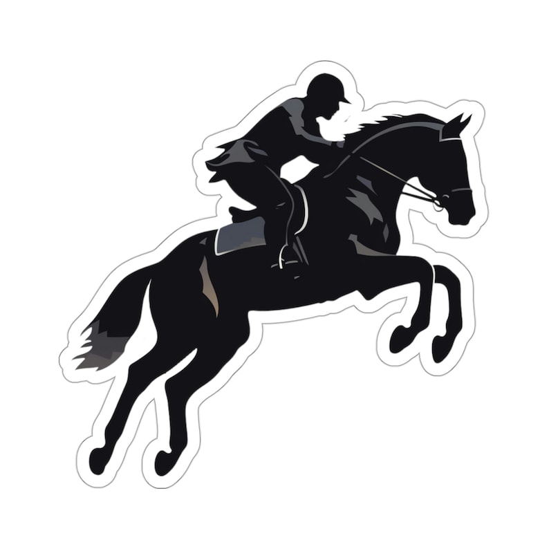 Equestrian Horse Jumping Vinyl Sticker, Water Bottle Decal, Laptop ...