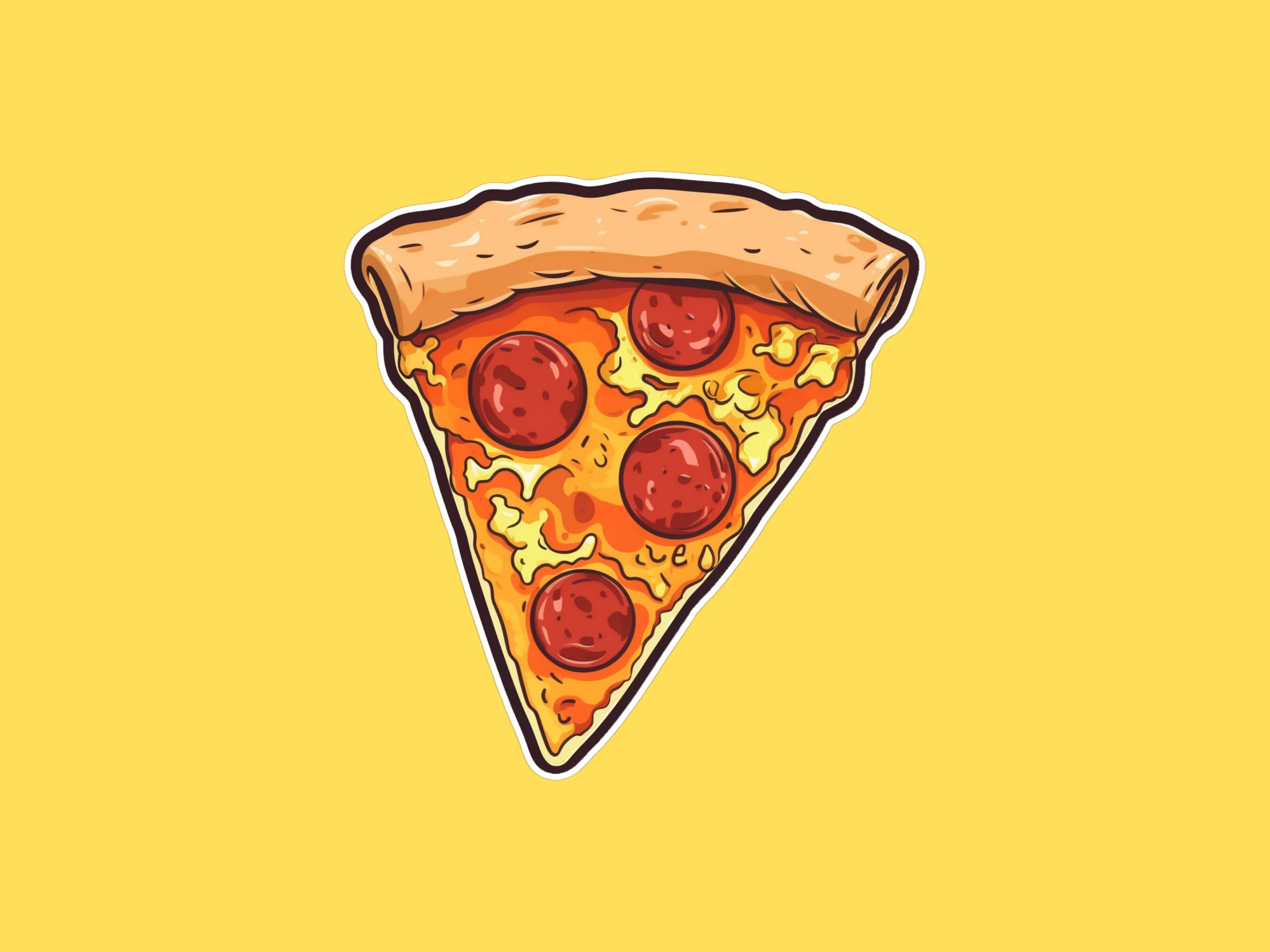 Pepperoni Pizza Sticker, Water Bottle Decal, Laptop Sticker, Foodie ...