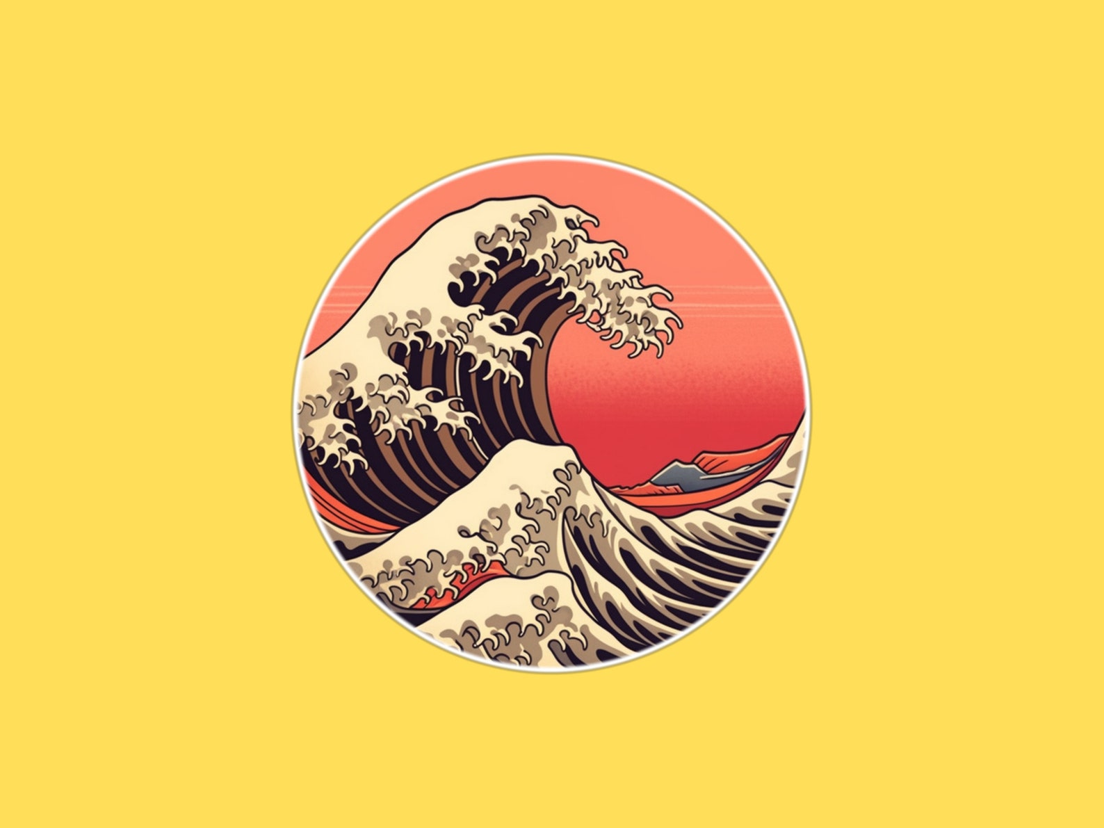 Japanese Great Wave Vinyl Sticker, Water Bottle Decal, Laptop Sticker ...