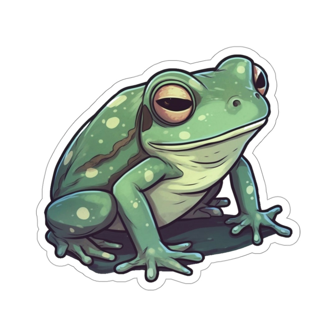 Frog Vinyl Sticker, Water Bottle Decal, Laptop Sticker, Whimsical ...
