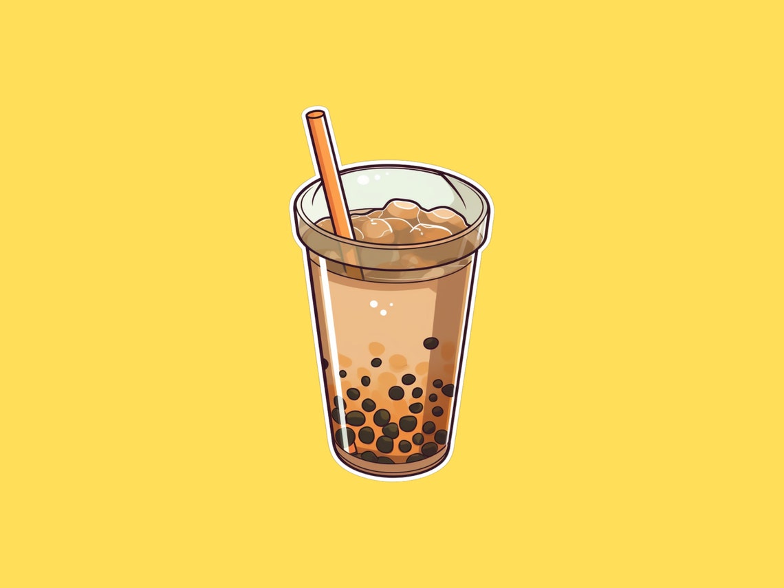Bubble Tea Sticker, Water Bottle Decal, Laptop Sticker, Drink Lover ...