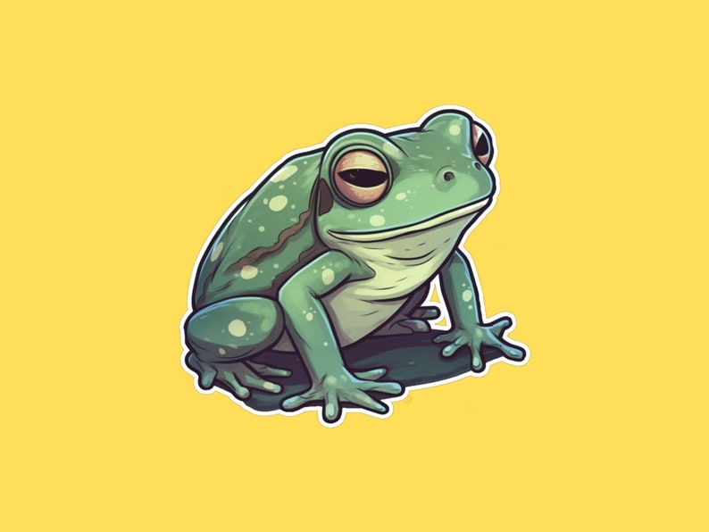 Frog Vinyl Sticker, Water Bottle Decal, Laptop Sticker, Whimsical ...