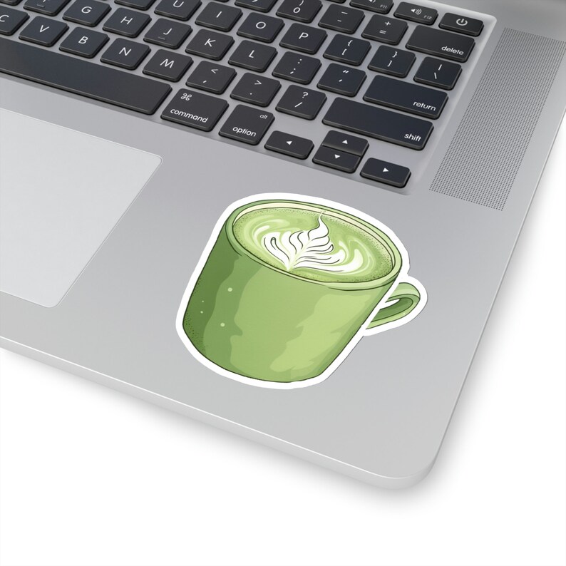 Matcha Latte Sticker, Water Bottle Decal, Laptop Sticker, Beverage Art ...