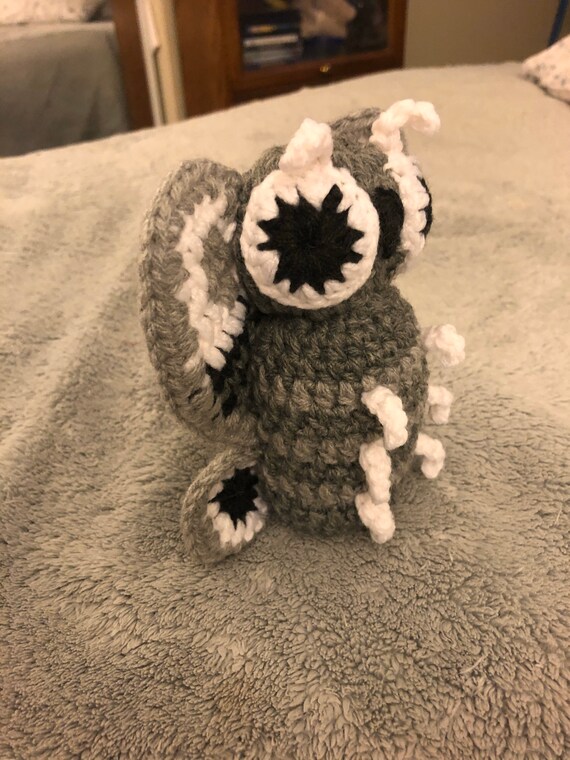 Mothra Crochet Plush Black And White 6 inches tall | Etsy