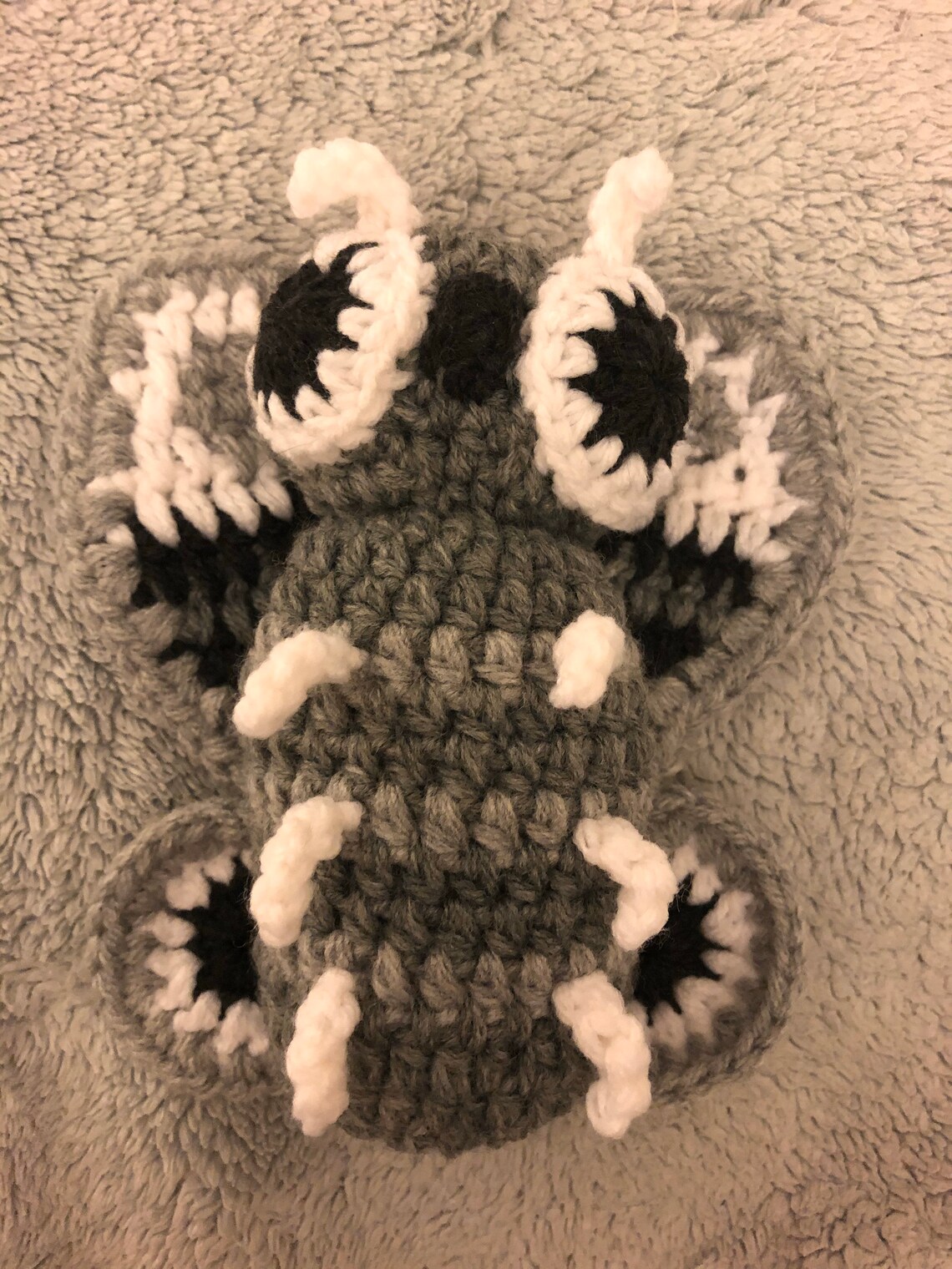 Mothra Crochet Plush black and White 6 Inches Tall - Etsy Singapore