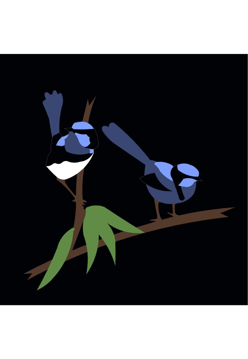 Blue Wren 2 Applique Pattern Instant Download PDF - Etsy