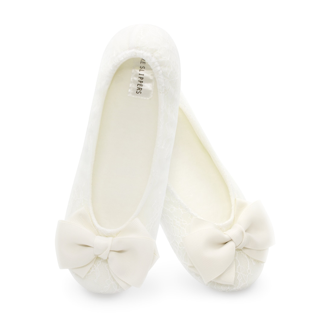 Ivory Lace Slippers | Reception Shoes for Wedding Slippers for Bride ...