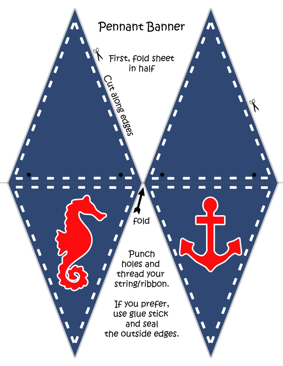 AHOY classic Nautical Printable Party Banner and Decoration | Etsy