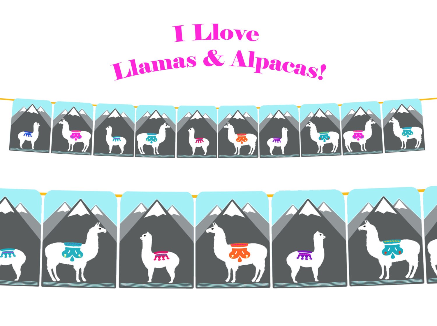 LLAMAS and ALPACAS DIY Festive Banner to Make Everyone - Etsy