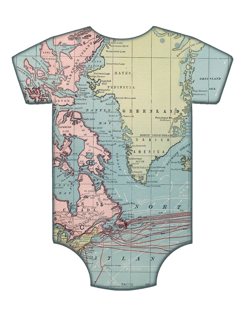 VINTAGE MAP ONESIE Banner - Great Baby Shower Decoraton, or Decorate ...
