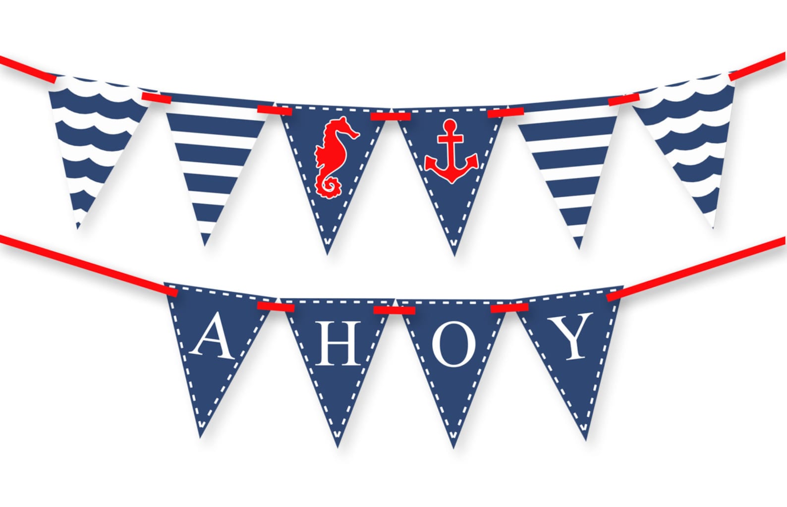 AHOY (classic Nautical) Printable Party Banner and Decoration - Classic ...