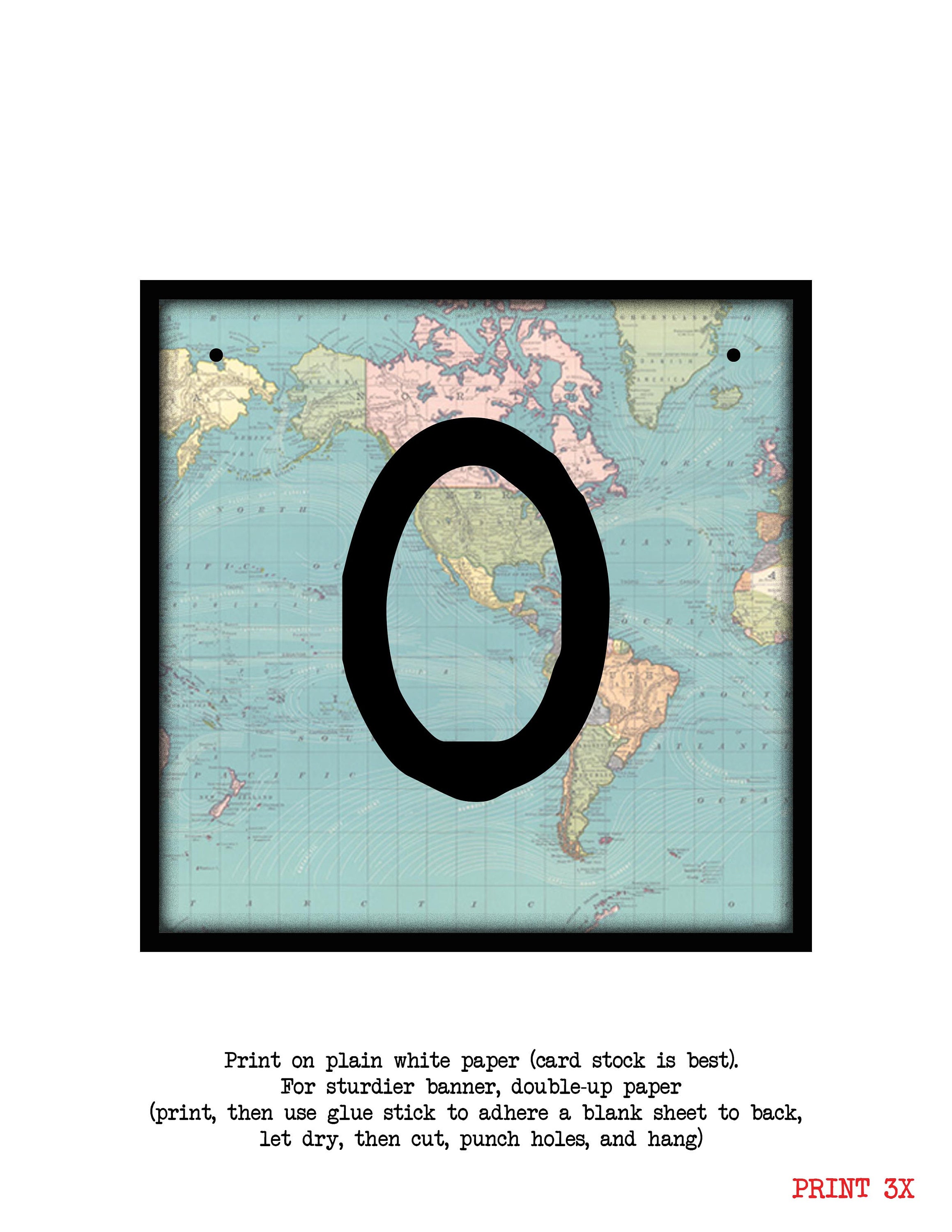 Oh the Places You'll Go! - Square (vintage Map) Printable Party Banner ...
