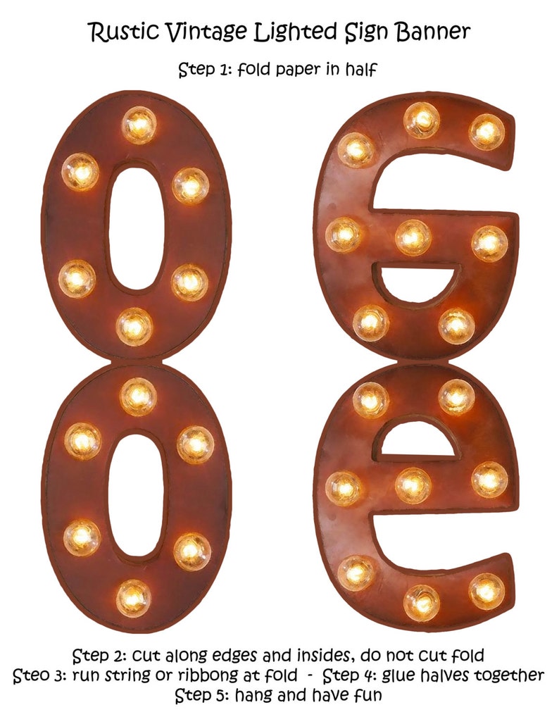 PERSONALIZED NAME BANNER (rustic Vintage Lighted Marquee Style ...