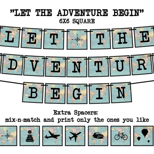 Let the Adventure Begin Banner Travel Printable Banner - Etsy