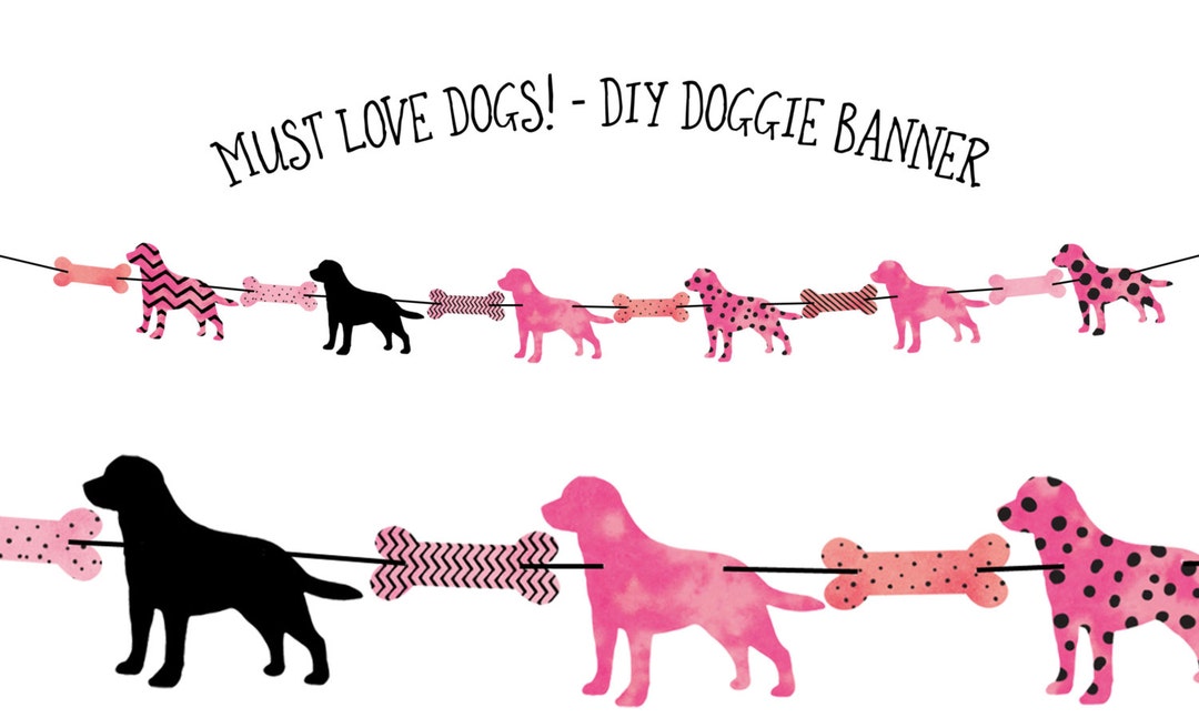 DOGGIE BANNER - DIY Cute Pink Puppy Banner to Make Everyone Smile! Cute ...