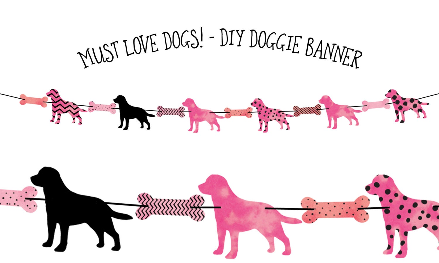 DOGGIE BANNER DIY Cute Pink Puppy Banner to Make Everyone Smile Cute ...
