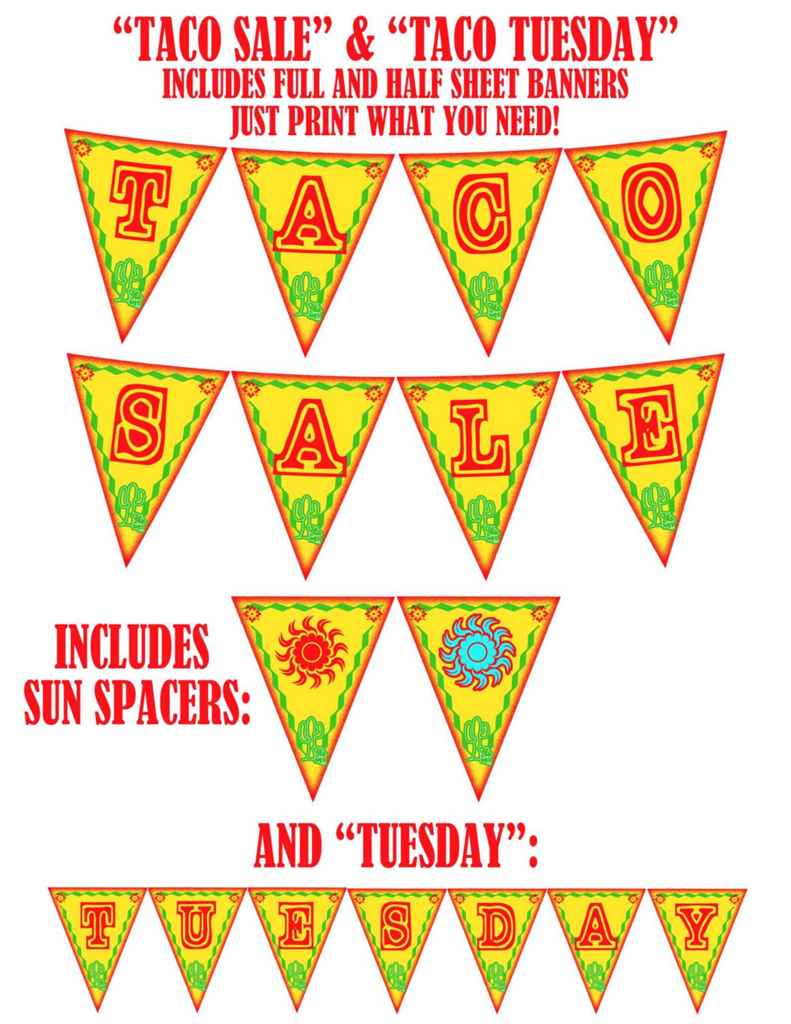 TACO SALE Sign Also taco Tuesday Printable Party - Etsy