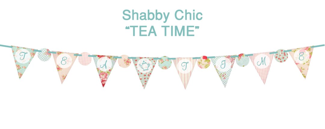 TEA TIME Banner (shabby Chic) - Tea Time Banner for Your Next Lovely ...