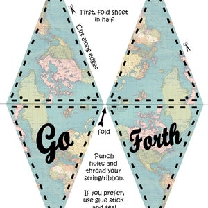 GO FORTH & CONQUER (vintage Map) Printable Party Banner and Decoration ...