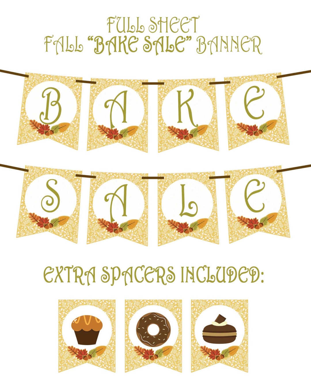 BAKE SALE SIGN - Printable Party Banner and Decoration - Boldly ...